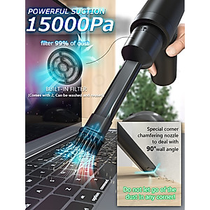 IGOKOTI Compressed Air Duster Reusable Electric Air Duster & Vacuum 2 in 1, Cordless Portable Rechargeable Compressed air, 98000 RPM Handheld Air Blower for Car, Electronics, Keyboard Cleaning