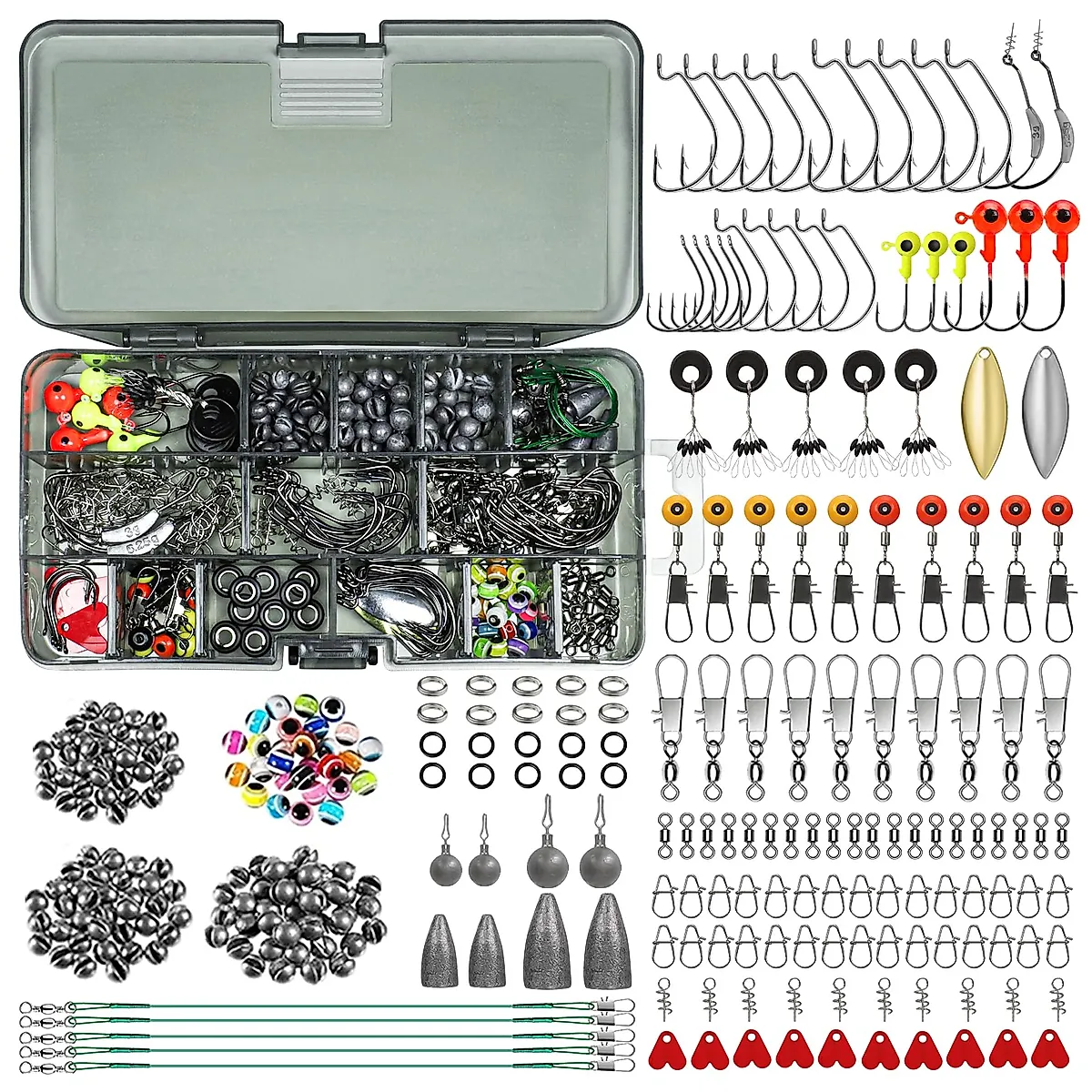 TRUSCEND Pre-rigged Fishing Jig Lures for Freshwater and Saltwater, Innovative Super Durable TPE Bass Lures, Lifelike Shrimp Crayfish Swimbait, Weedless Lure for Crappie Trout Walleye, Keep Separately