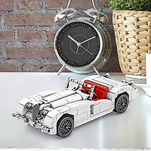 JMBricklayer Vintage Car Model Building Set 50109, White, 715 Pieces, Ages 14+, Pull-Back Mechanism, Adults & Teens Enjoyment