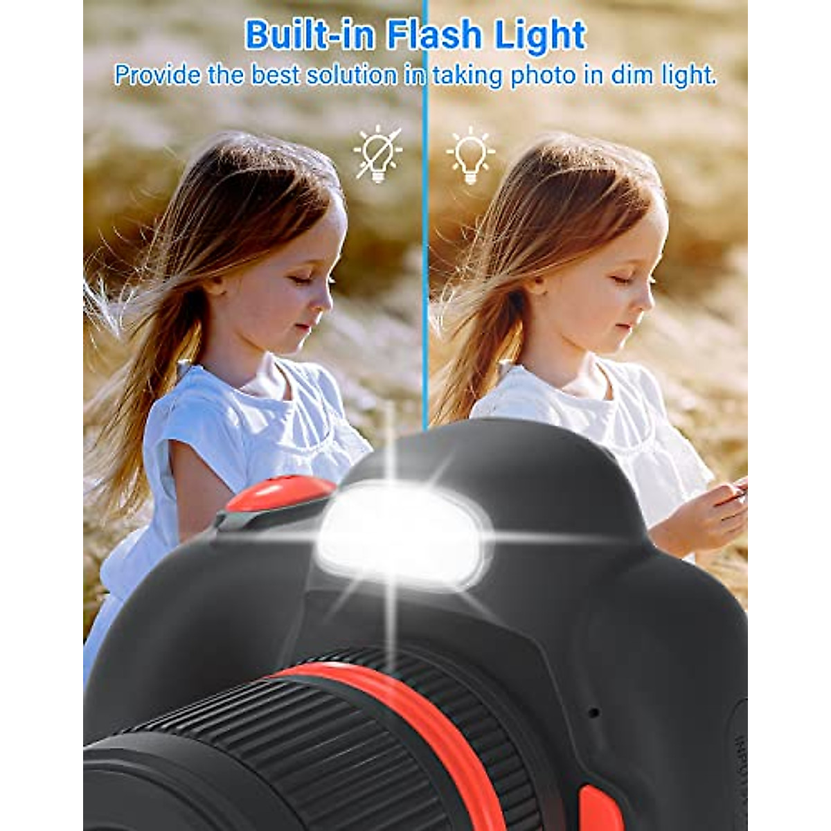 Wininmeta Kids Camera, Digital Video Camera for Kids, Birthday Gift for 3 4 5 6 7 8 9 Year Old Boys Girls, Toddler Children Photographic Toys with 32GB SD Card (Black)