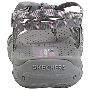 Skechers womens Reggae-islander - Multi-strap Toe Thong Slingback Sandal, Grey, 10 US