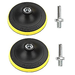 SI FANG 2 Pack 5 Inch Hook and Loop Backing Pads with M14 Thread Drill Adapter, Sanding Disc Car Polishing Pad Backing Plate for Angle Grinder Buffer Polisher Attachment (12000RPM)