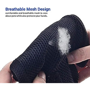 Pet Hair Grooming Gloves - Gentle Pet Hair Deshedding glove and Bath Tool