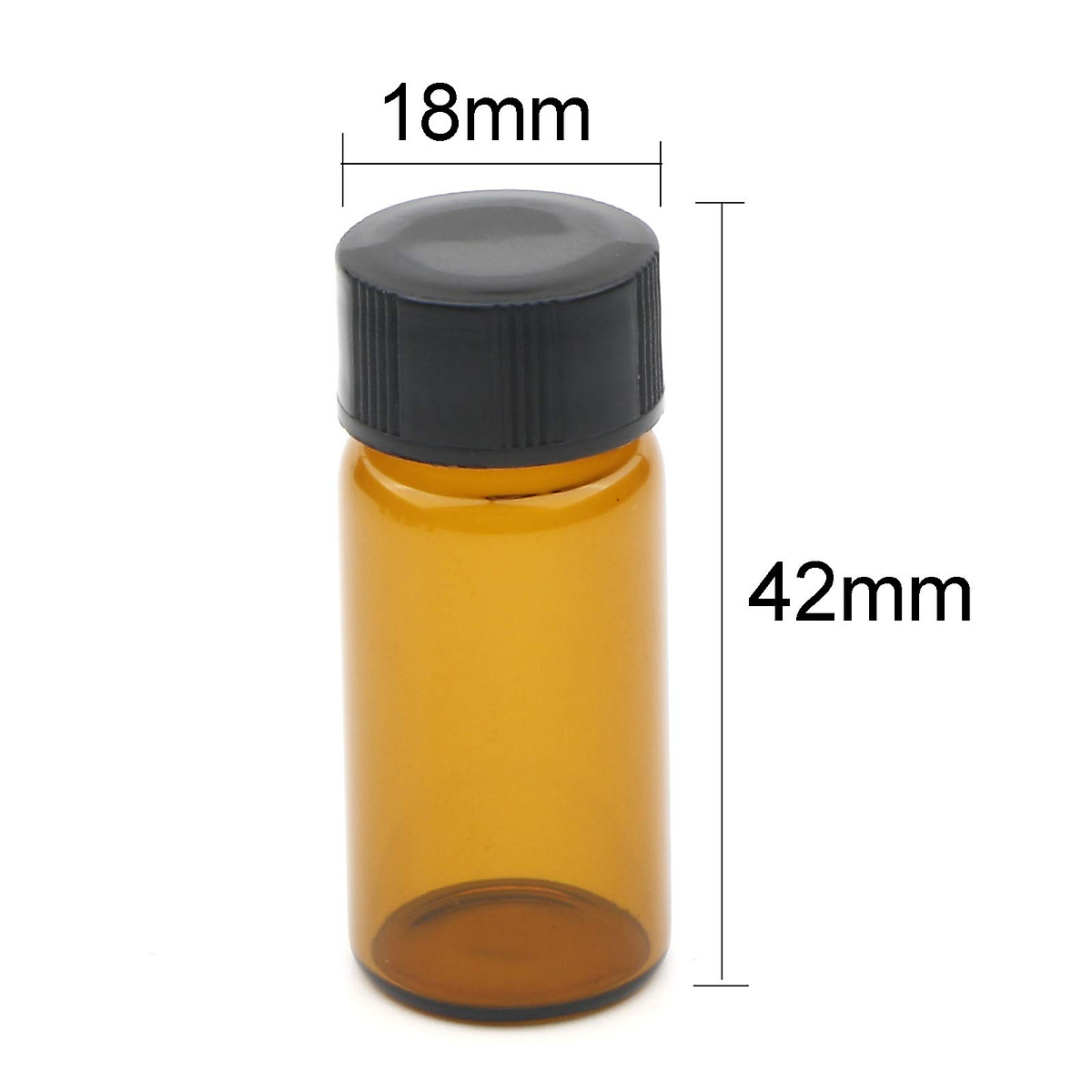 Liquid Sample Glass Bottles Vials Screwcap Brown Lab Collection Container Capacity 5 ml (0.17 Oz) Pack of 10