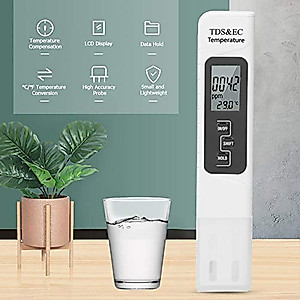 Hanna Conductivity Meter,Industry Leitfähigkeit Aquarium 3 in 1 Water Quality Tester Tds Ec Conductivity Temperature Meter for Household Water Digital Pool Water Testerfor The for Tds Ec