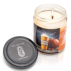 Pumpkin Spice Candle - Halloween Fun and Funny -6 Ounce- 40 Hour Burn - Basic Bitch - Poured in Small Batches in USA