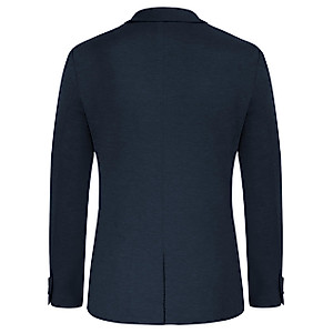 Mens Lightweight Notch Lapels Sport Coats Regular Fit Unlined Knit Blazer Jacket Navy Blue M