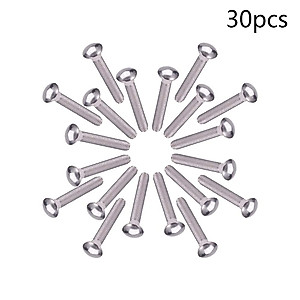 Yinpecly 30Pcs Carriage Bolts M6×40mm Round Head Square Neck Bolt Fasteners 304 Stainless Steel 1mm Pitch Silver Tone