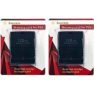 Suncala 2 Pack Memory Card for Playstation 2, 128MB High Speed Memory Card for Sony PS2 ps2 Memory Card