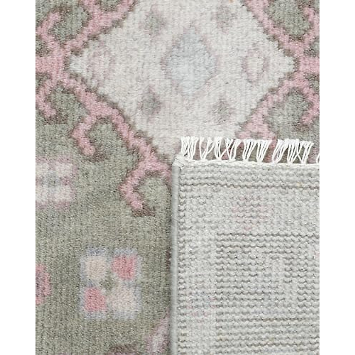 Handmade Geometric Contemporary Light Gray Area Rug 9 x 12