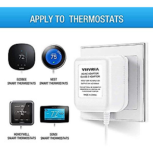 24 Volt Transformer, C Wire Adapter Thermostat, Competible with All Versions of Ring Doorbell and Thermostat for Nest Ecobee, Sensi and Honeywell, 315" Long Cable 24V Transformer