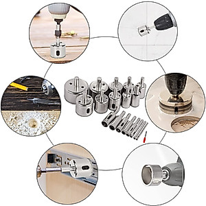 JOHOUSE Diamond Drill Bit Set, 18PCS Hole Saw Set for Granite Stone, Glass, Porcelain, Marble