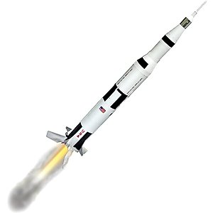 Estes Saturn V Model Rocket Starter Set - Includes Assembled Rocket, Launch Pad, Controller, Four AA Batteries, Recovery Wadding, and Three Engines White