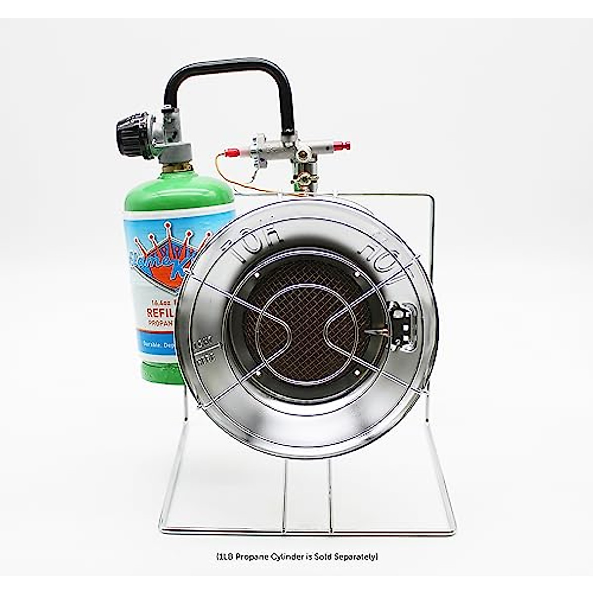 Flame King FK-AD010CGA Multi-Use Portable Propane Heater/Cooker 15,000 BTU for Camping, Ice Fishing, and Backpacking Trips, Silver