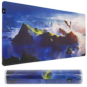 CASEMATIX TCG Playmat with Reusable Playmat Case - Premium 24" x 13.5" Card Game Mat & Compatible MTG Playmat For All TCGs with Non-Slip Rubber Backing, Stitched Edges and Carry Tube