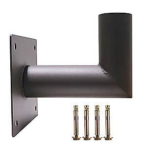 JC-LGL 90 Degree Wall Mount Bracket with 2-3/8in OD Tenon, L Shape Wall Mounted Adapter for Outdoor LED Parking Lot Lights Street Lights Post Top Light, Heavy Duty Steel, Dark Bronze