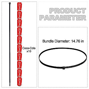 Dtlpty limited Extra Large Zip Ties Long Cable Ties Big Heavy Duty Outdoor Plastic Ties Thick 48 Inch 200 Lb,14 Pack