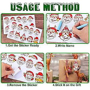 60 Pcs from Santa Tag Stickers Christmas Gift Name Labels for Holiday Festive Gift Wrapping Party Favors