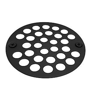 Westbrass A3192-62 4" OD Brass Shower Strainer Grid Drain Cover, Matte Black