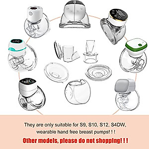 Veoiramc Wearable Breast Pump Parts Accessories Replace Silicone Diaphragm/Duckbill Valve/Collector(180ml)/Linker/Flange, Compatible Suitable S9/S10/S12, Original Part Accessories Replacement(24mm)