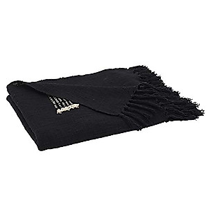 SARO LIFESTYLE Fringe Line Throw Blanket