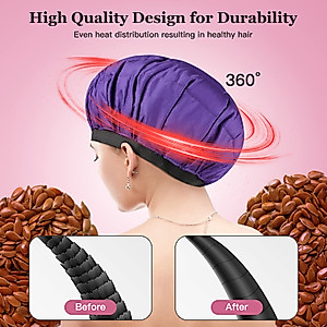 Cordless Deep Conditioning Heat Cap - Safe, Microwavable Heat Cap for Steaming, Heat Therapy for Hair, Flaxseed Seed Interior for Maximum Heat Retention (Second Generation)