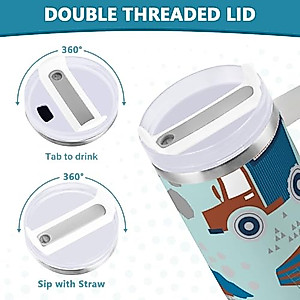 ARGTILDN 30 oz Tumbler Excavator Crane Tractor Insulated Travel Mug with Handle and Straw Lid Stainless Steel Vacuum Coffee Cup Tea Beverage Container Water Bottles for Car Sports office