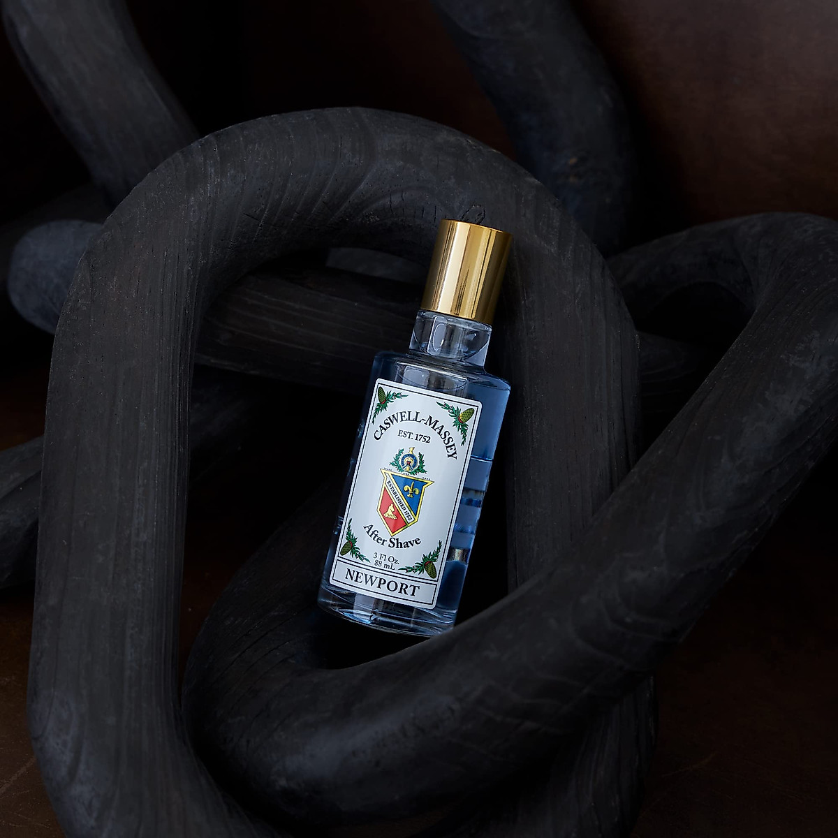 Caswell-Massey Newport Gold Cap After Shave, Soothing Aftershave with Sandalwood, Citrus & Cedar, 3 Fl Oz