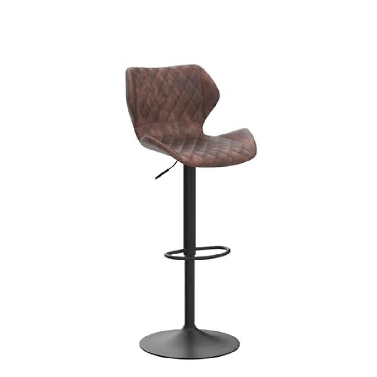 SUPERJARE Adjustable Bar Stools Set of 2, Rustic Swivel Barstools with Back, Modern Counter Height Chairs for Pub Kitchen, Retro Brown