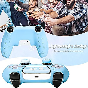 BRHE Cute Cat Claw PS5 Controller Skin - Non-Slip Silicone Protective Cover for PlayStation 5 Wireless Controller with 2 Thumb Grip Caps,1 cat Sticker,4 Remote Sensing Coils