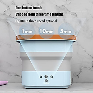 KUKIXO 4.5L Mini Apartment Washing Machine, Portable Washer and Dryer Combo,Blue Ray Sterilization Lavadora Small Foldable Laundry Machine with Drain Basket,for Socks Underwear Bucket Home Washer