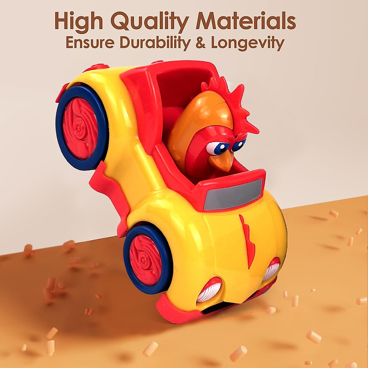 TOYMAKER La Granja De Zenon Kids Car Bartolito Chicken Toys Push and Go Cars Toys Lorito Pepe Bird Toys Friction Powered Inertia Cars for Toddlers 1-3 Birthday for Girls Boys