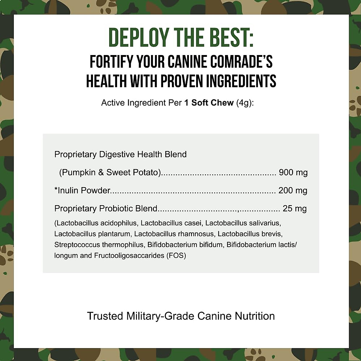 O.G.B. Operation Good Boy - SRE: Digestion Supplement/Probiotic for Pets - 90 Count Soft Chews - 12.7oz - Made Natural Ingredients - Veteran Owned