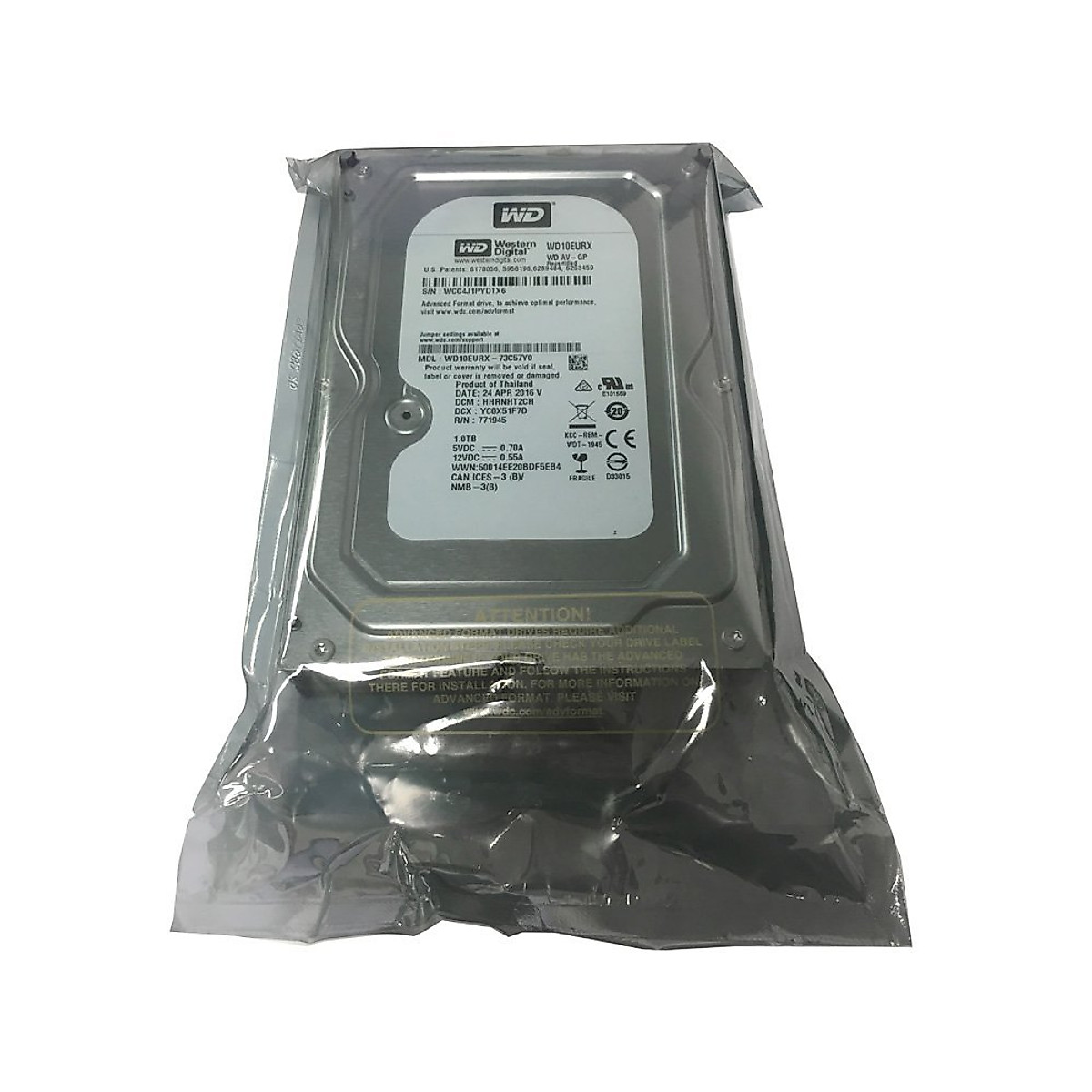 Western Digital AV-GP WD10EURX 1TB IntelliPower 64MB Cache SATA III 6.0Gb/s 3.5in Internal Hard Drive [Renewed]- w/1 Year Warranty