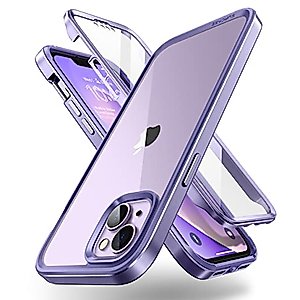 SUPCASE Unicorn Beetle Edge XT Case for iPhone 14 Plus 6.7", with Built-in Screen Protector Slim Frame Clear Protective Case (Purple)