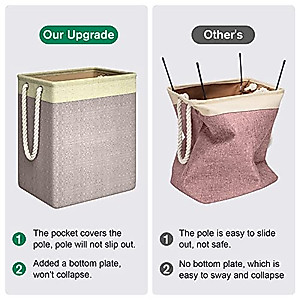 Laundry Basket,2-Pack Collapsible Linen Laundry Hampers,Tall Laundry Baskets,Dirty Clothes Hamper Laundry Organizer with Handles Laundry Bins for Bathroom Bedroom Dorm Toy Storage-brown