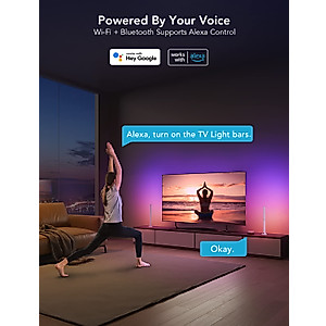 Govee RGBIC Light Bars, 15 Inches WiFi TV Backlight with Double Light Beads, Smart Light Bars with Multiple Placement Options Suitable for 45-70 inch TVs, Work with Alexa and Google Assistant, White