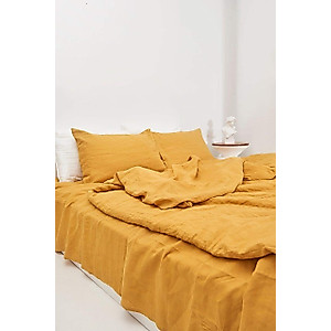 Mustard Yellow Color Cotton Duvet Cover King/Queen/Full Toddler 100% Cotton Bedding Set/Yellow Bedding/Custom Duvet Cover (Queen)