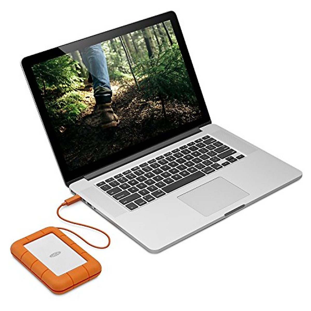 LaCie Rugged USB-C, 4TB, Portable External Hard Drive, Drop, Shock, Dust, Rain Resistant, for Mac & PC (STFR4000800)