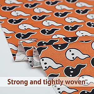 Cottfab 8pcs 100% Cotton Fabric Pattern Fat Quarters Fabric Bundle 22 x 18 Inche（55 x 45cm) Strong and Tightly Woven,Quilting Fabric for Sewing and Patchwork and Face Masks(Halloween Pattern)