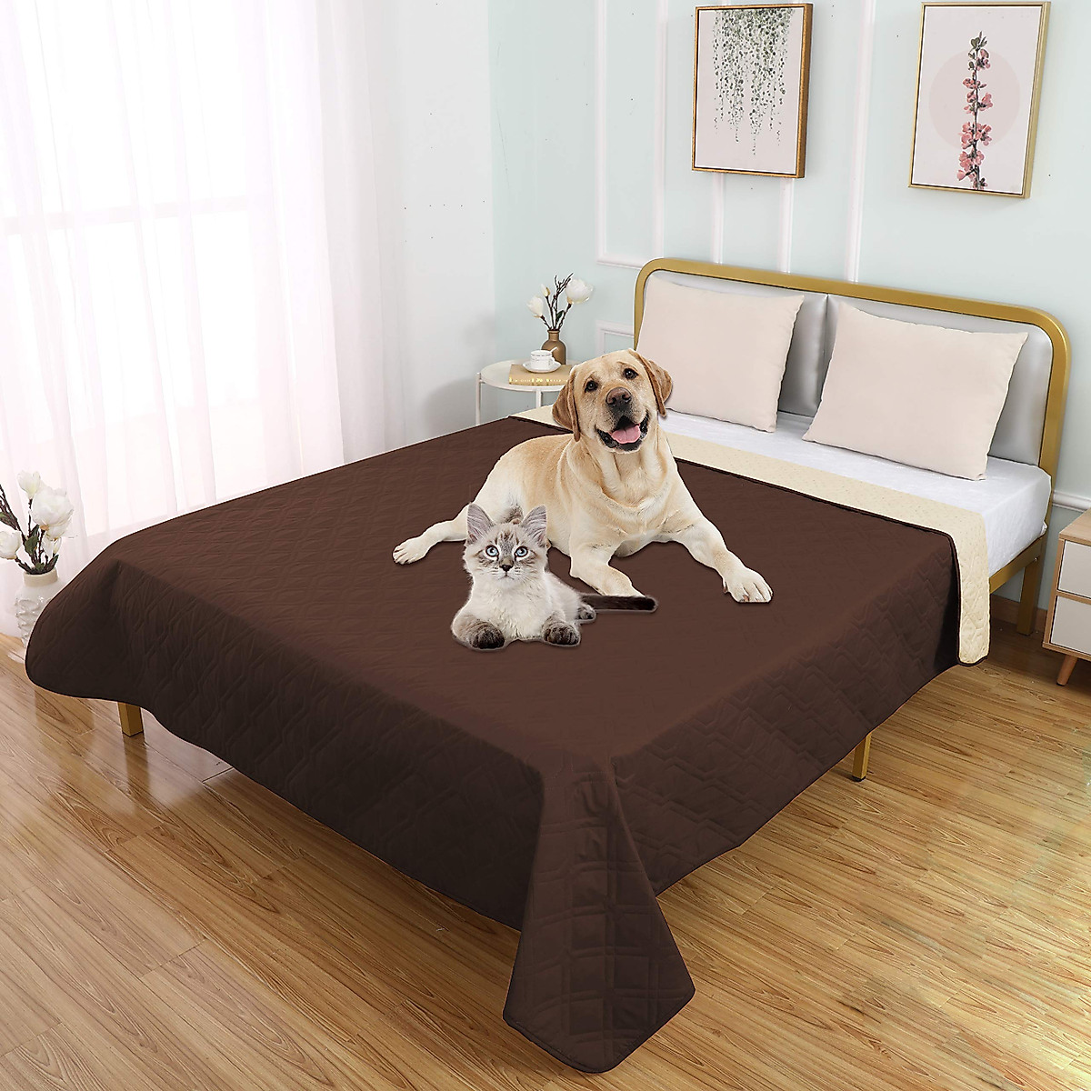 SUNNYTEX Waterproof Dog Bed Cover Dog Mat Pet Pad Pet Blanket for Couch Sofa Bed Mat Anti-Slip Furniture Protrctor