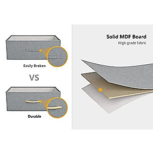 FEZIBO 2 Drawers Fabric Dresser, Nightstand for Bedroom, Small Storage Tower Organizer Unit for Closet Hallway Entryway Nursery Room, Steel Frame, Wood Top, Linen