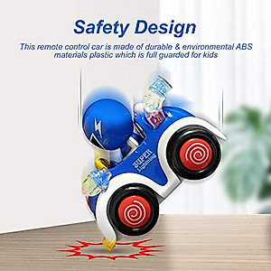 NQD Remote Control Cartoon Car for Toddlers with Music and Lights, 2.4GHz Radio Control RC Race Car, Educational Learning Toys