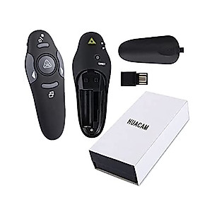2.4 GHz USB Wireless Presenter Remote Control Laser Pointer Pen Red RF PowerPoint Presentation Clicker PPT Controller for Meeting Teaching Speech (Plug and Play)