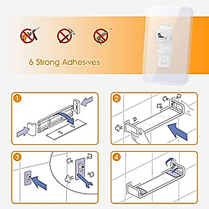 ELUCHANG Floating U Shelves Wall Mount,Bathroom Organizer Non-Drilling,Shelves Decoration Display Storage Pictures Shelves for Home Kitchen Office,Set of 3