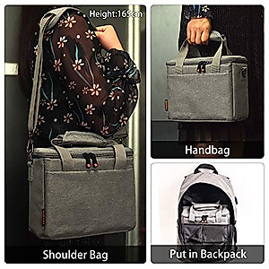 FOSOTO Camera Bag Case with Waterproof Rain Cover Compatible for Nikon D3500 D5600 D7500 D610 Canon EOS 4000D 2000D SL3 T7 M50 M6 SX530 Fujifilm X-T20,Grey