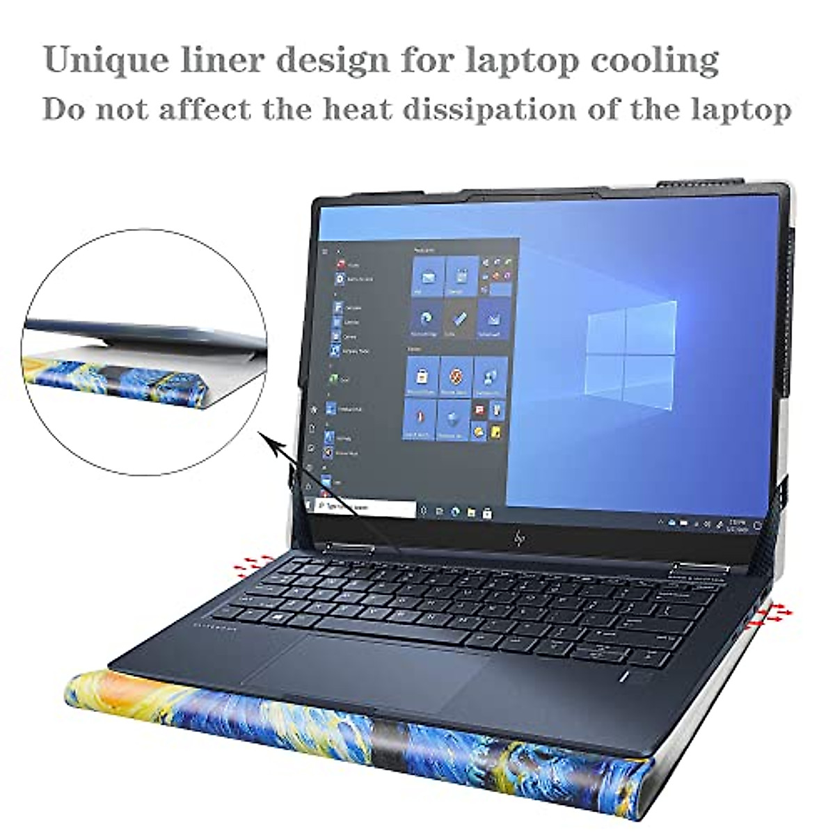 Alapmk Protective Case for 13.5" HP Spectre x360 14-eaXXXX 14-efXXXX 14-ea0023dx 14t-ea000/HP Elite Dragonfly G3 & Case for ASUS ROG Flow X13 GV301RC[Not fit HP Elite Dragonfly G1 G2],Starry Night