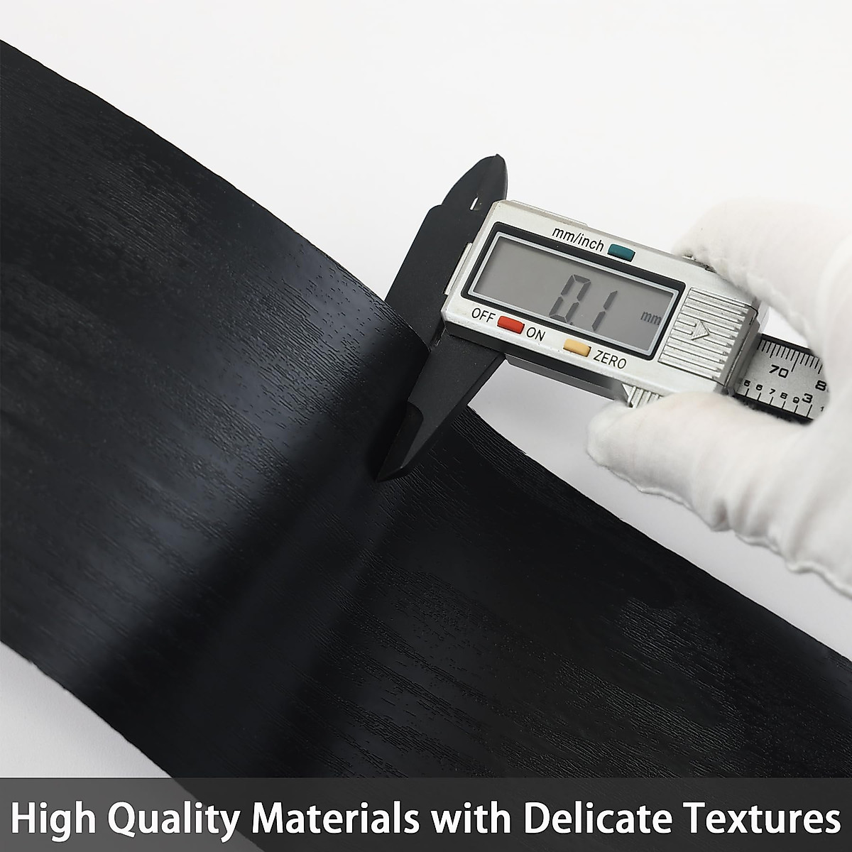 Coengwui Peel and Stick Wallpaper Border Mirror Edging Tape Sticker for Bathroom Kitchen Table Decoration (Wood Grain Black, 32.8ft x 3.9in)