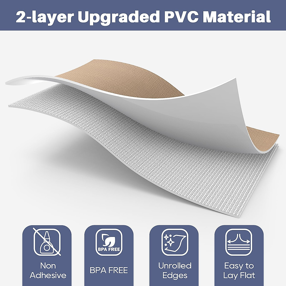 StaHom Drawer Liner, Shelf Liners for Kitchen Cabinet Waterproof & Oil-Proof Cupboard Liner Non-Slip Drawer Mat PVC Material Non Adhesive Kitchen Liner for Countertop Beige 11.8 x 59 Inches