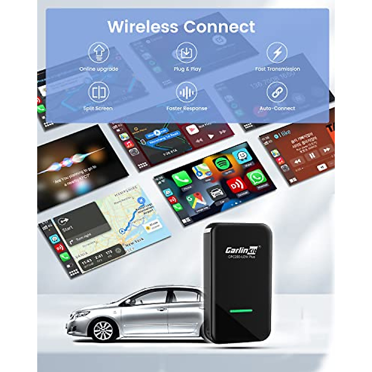 CarlinKit 3.0 Wireless CarPlay Adapter - Convert Wired CarPlay to Wireless in Factory Cars, 2015-2023 Models